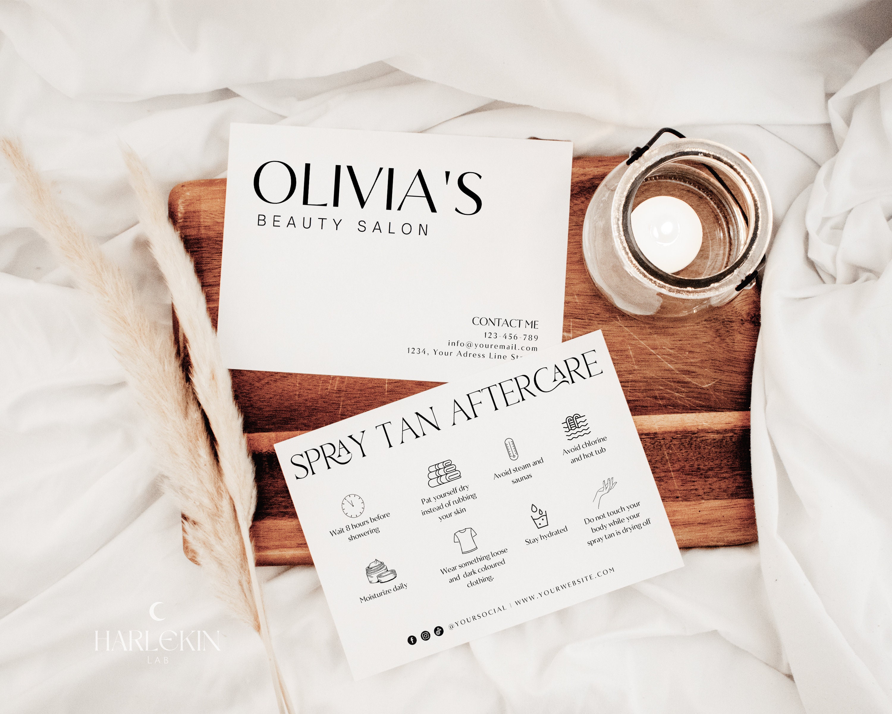 Editable Spray Tan Aftercare Card Template, DIY Artist Tanning Care ...