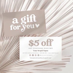 Editable Neutral Coupon Template, Promotional Card Printable, DIY ...