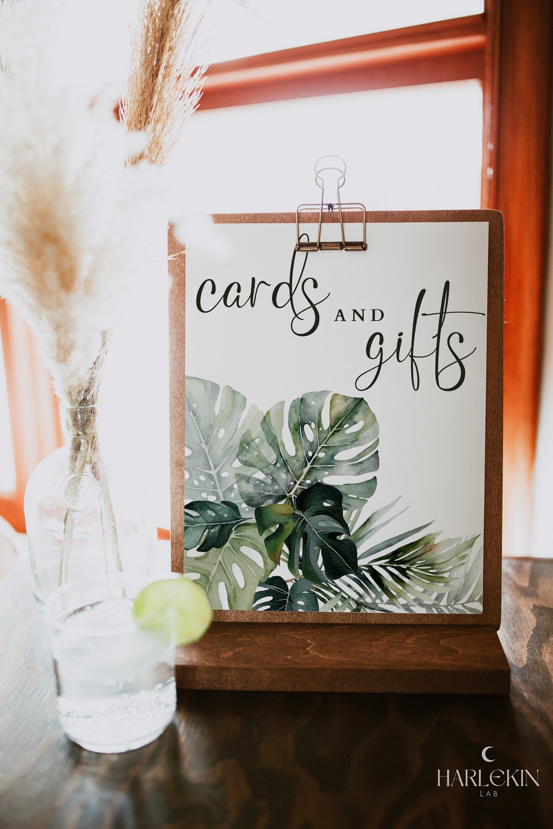 Editable Tropical Cards and Gifts Birthday Sign, Printable Summer Baby ...