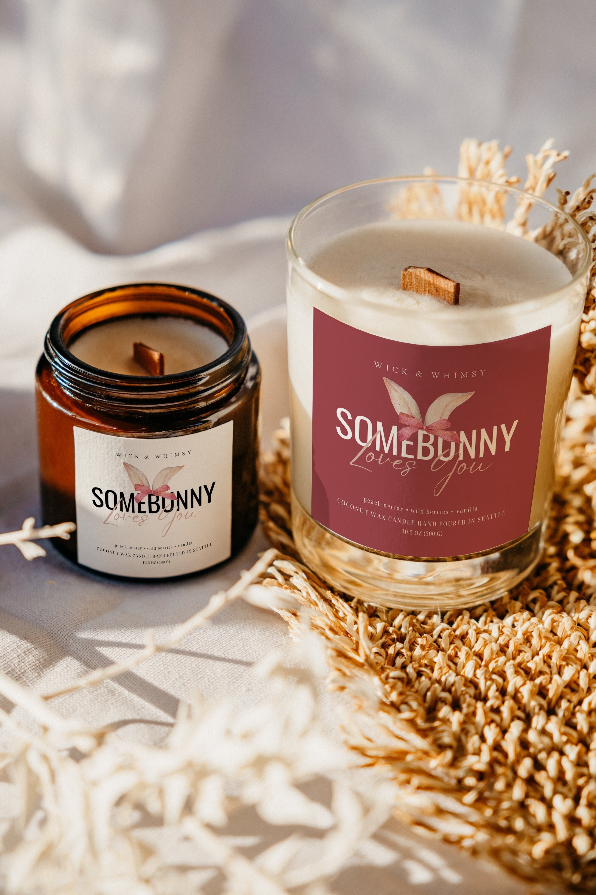 Editable Candle Label, Customizable Canva Template, DIY Easter Bunny ...