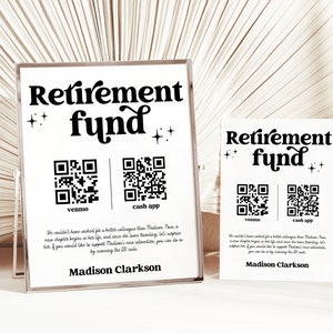 Editable Modern Retirement Celebration QR Code Sign Template, DIY ...