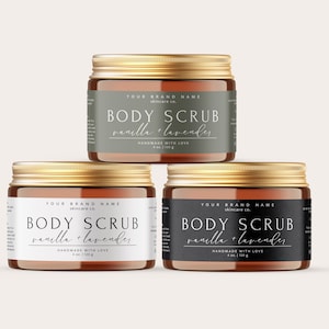 Editable Bath Body Scrub Label, DIY Bath Soak Salt Canva Template, Wrap ...