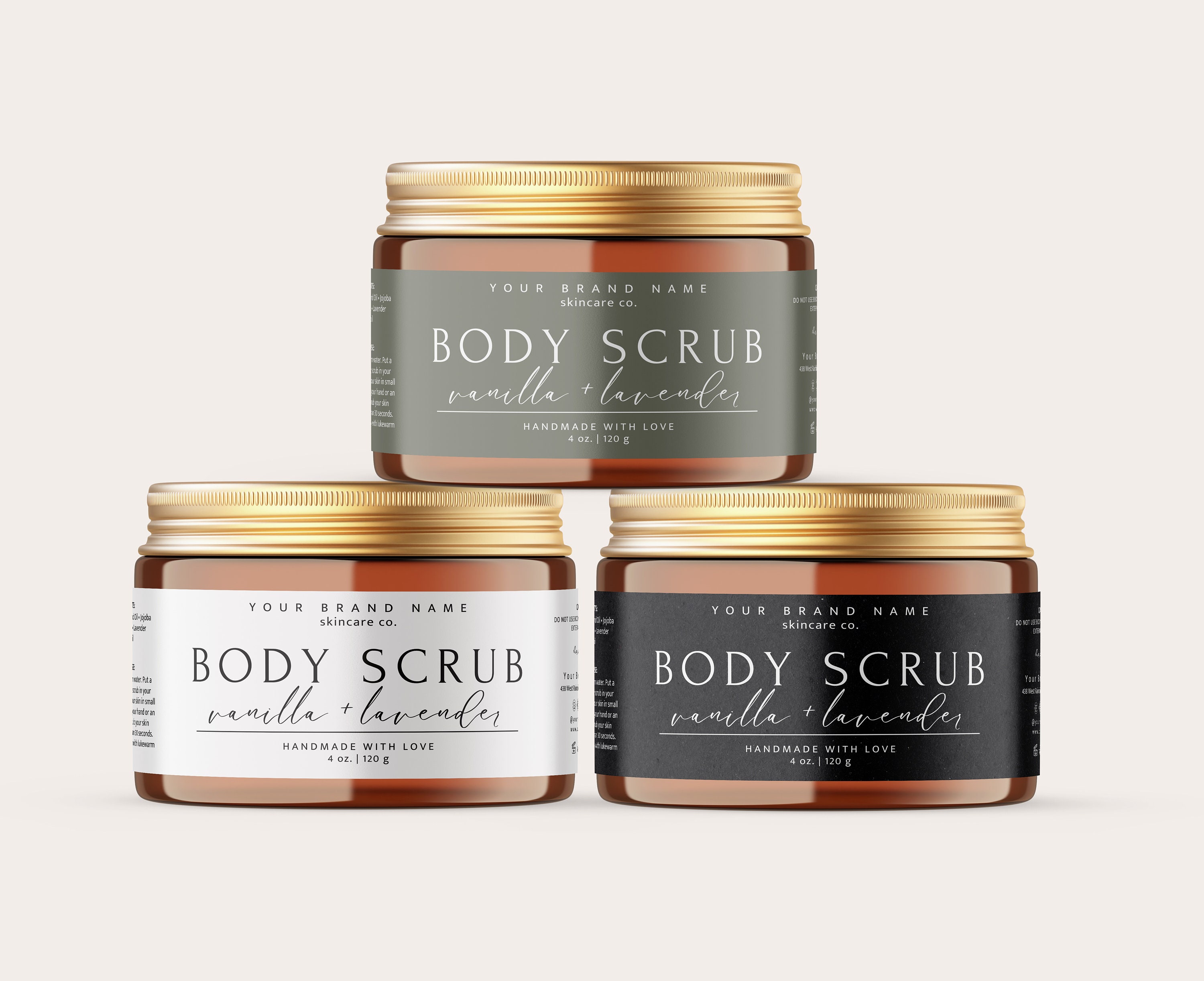 Editable Bath Body Scrub Label, DIY Bath Soak Salt Canva Template, Wrap ...