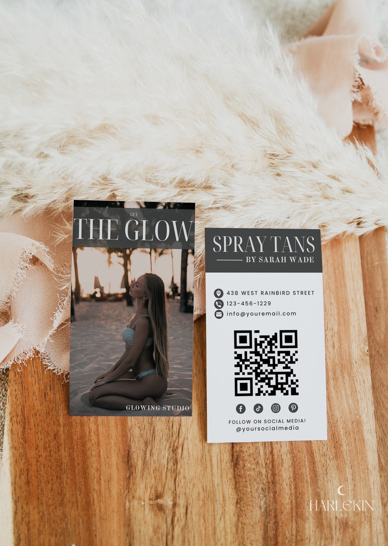 Editable Spray Tan Business Card, DIY Spray Tan Service Calling Card ...