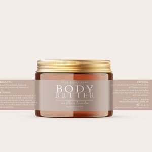 Editable Wrap Whipped Body Butter Label, DIY Bath Butter Canva Template ...