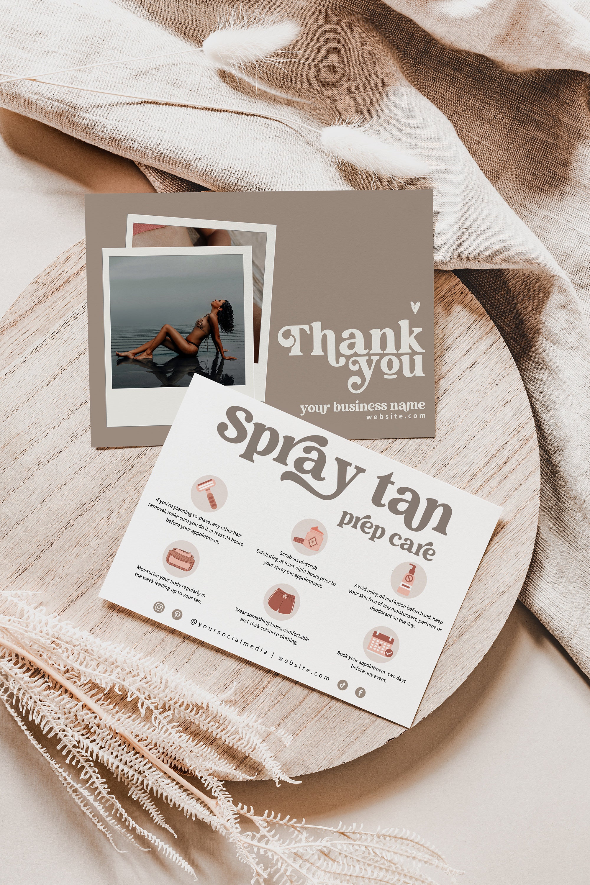 Editable Spray Tan Prep Card Template, DIY Artist Tanning Care Card ...