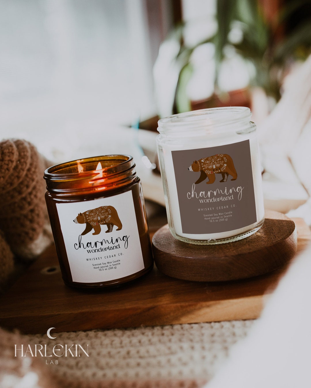 Editable Christmas Candle Label Set, Customizable Canva Template, DIY ...