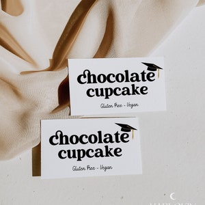 Modern Graduation Food Card Template, Printable Tent Cards, Graduation ...