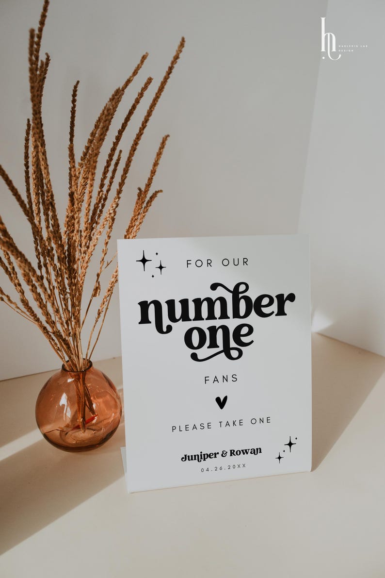 MIRAY Editable Wedding Fan Sign Template, for Our Number One Fans ...