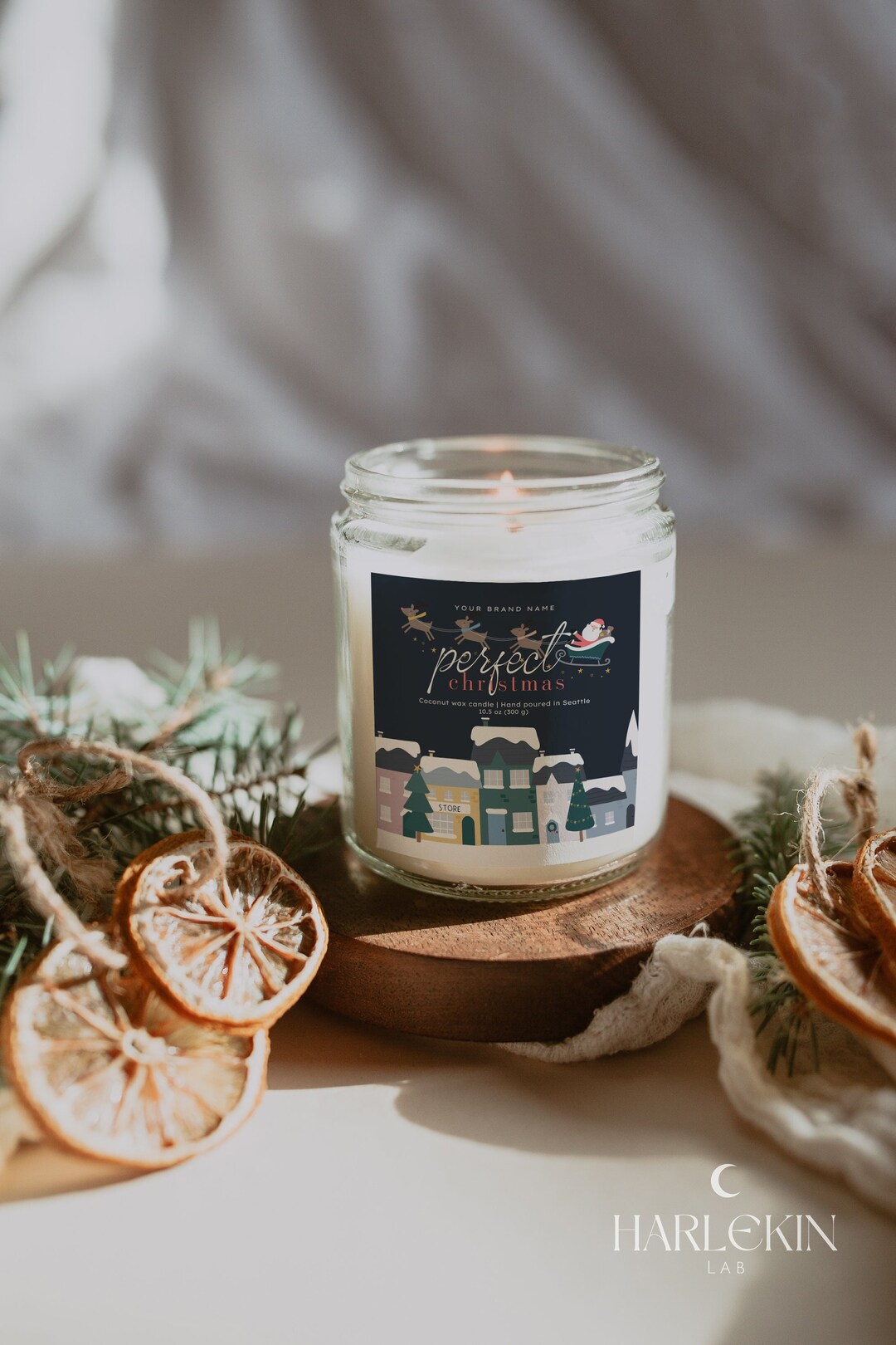 Editable Christmas Candle Label Set, Customizable Canva Template, DIY ...