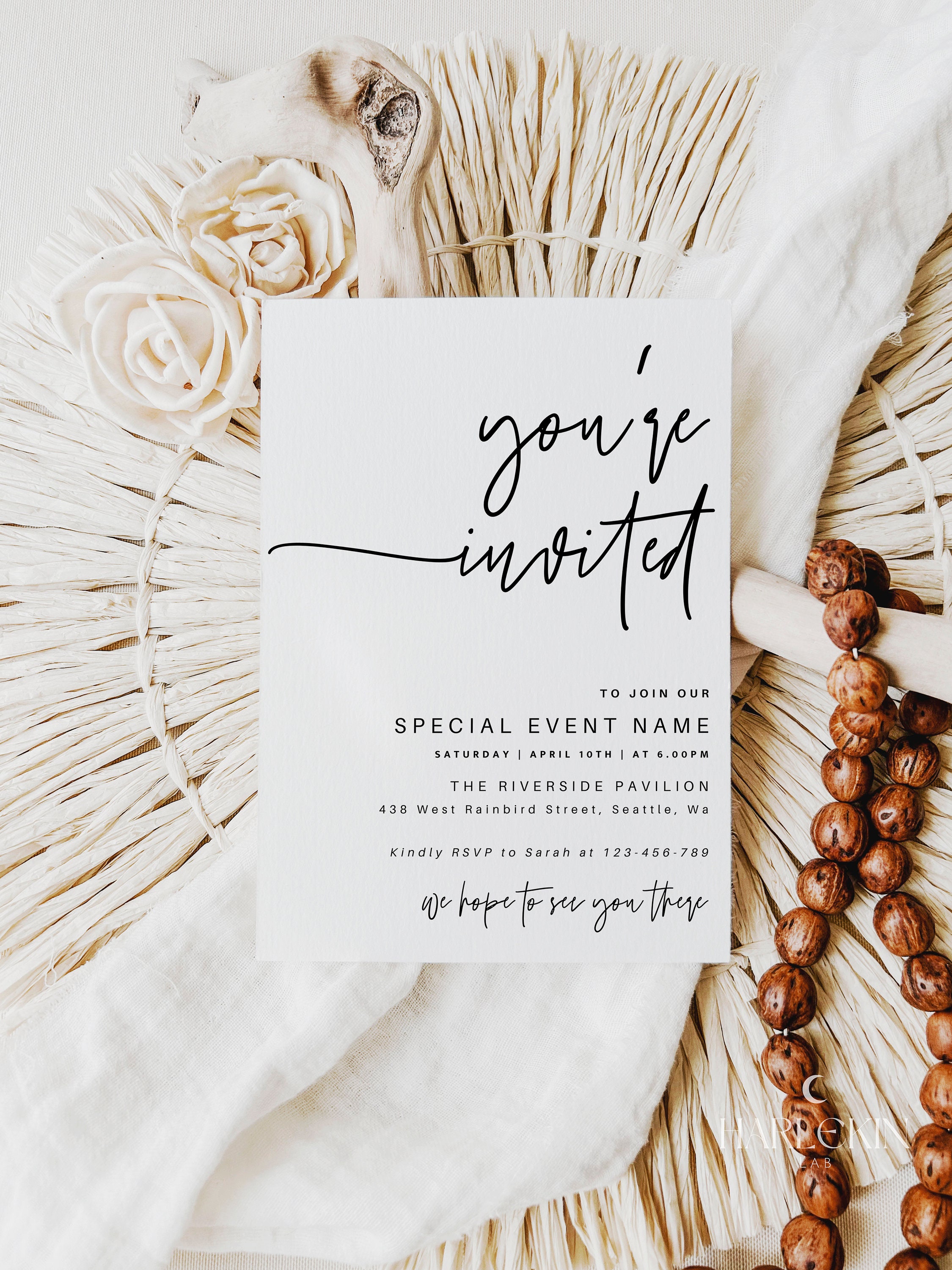 DIY Modern Business Invitation Template, Minimalist Special Event ...