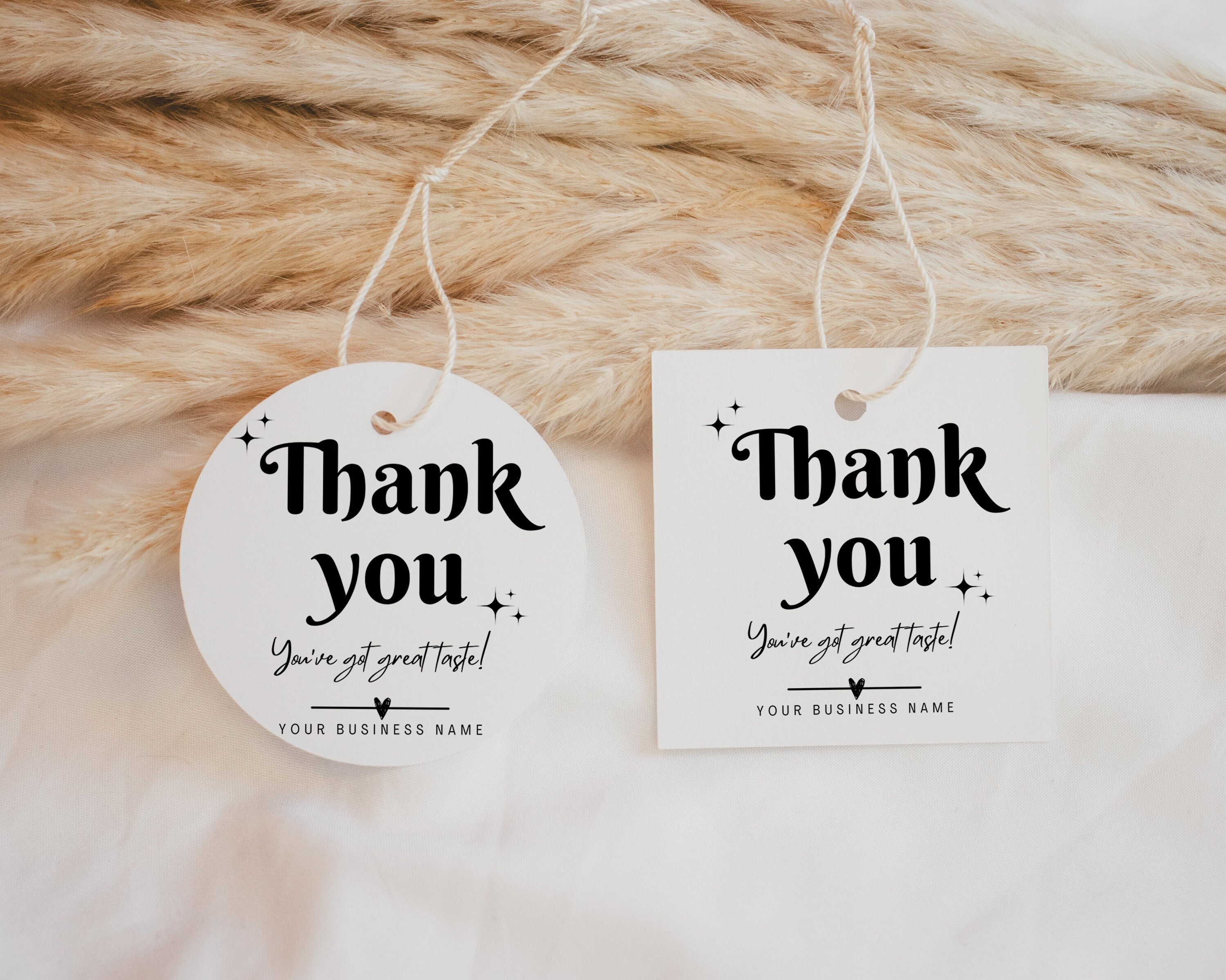 Editable Business Hang Tag Template, Retro Thank You Label ...