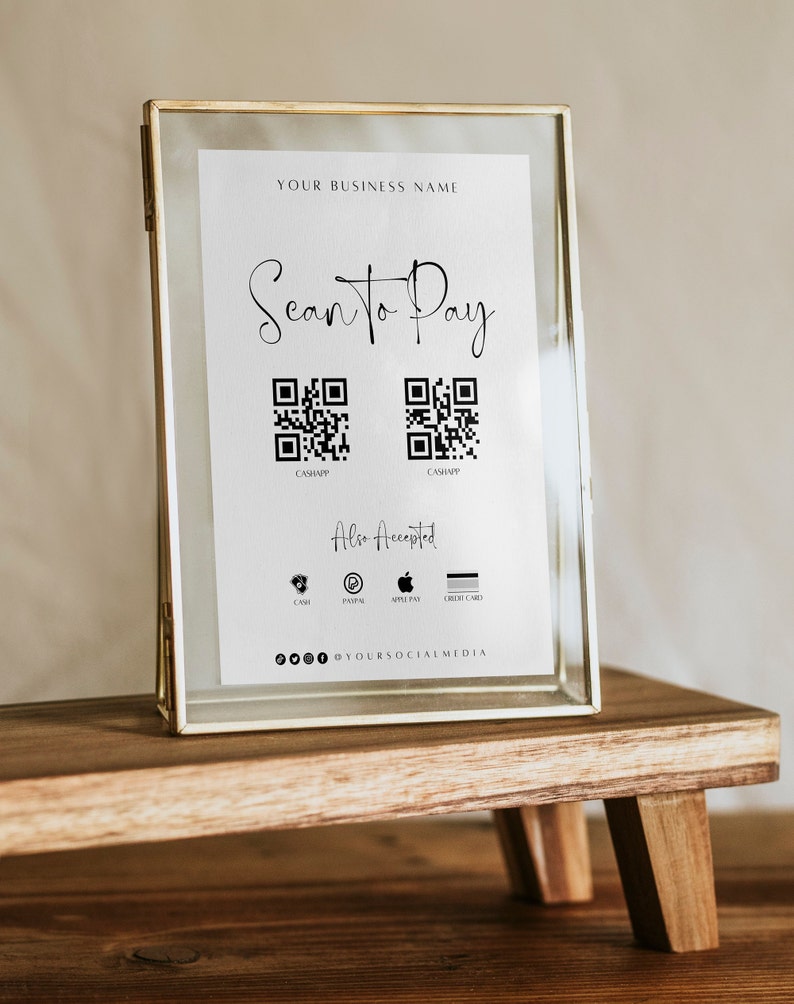 Printable QR Code Sign Customizable Scan to Pay Sign Cashapp - Etsy