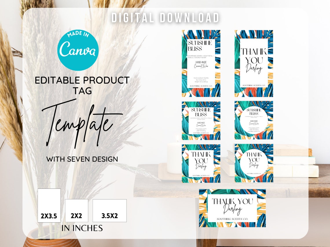 Editable Business Product Tag Template Printable Thank You - Etsy