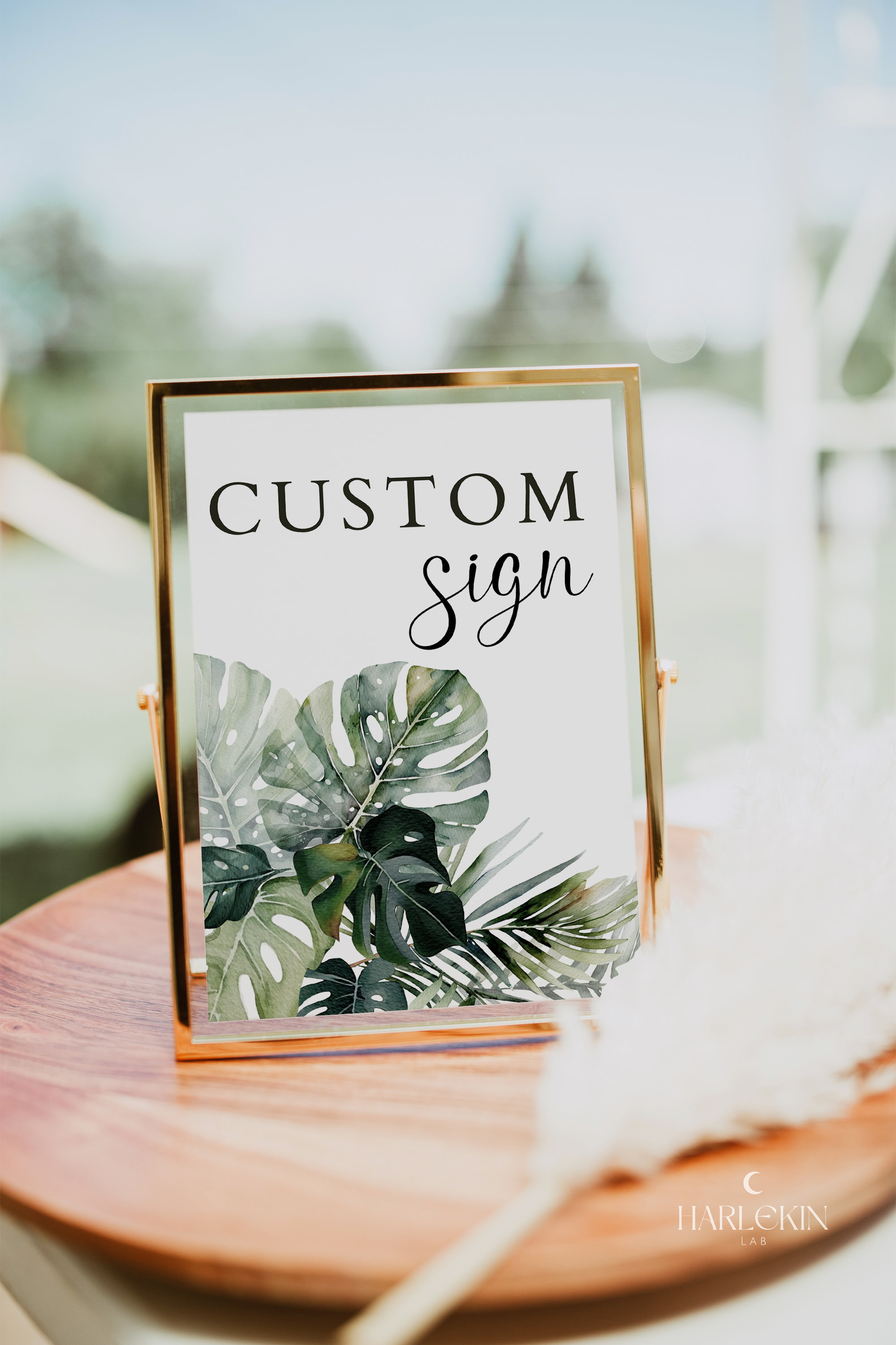 Editable Tropical Birthday Custom Text Sign, DIY Summer Custom Table ...