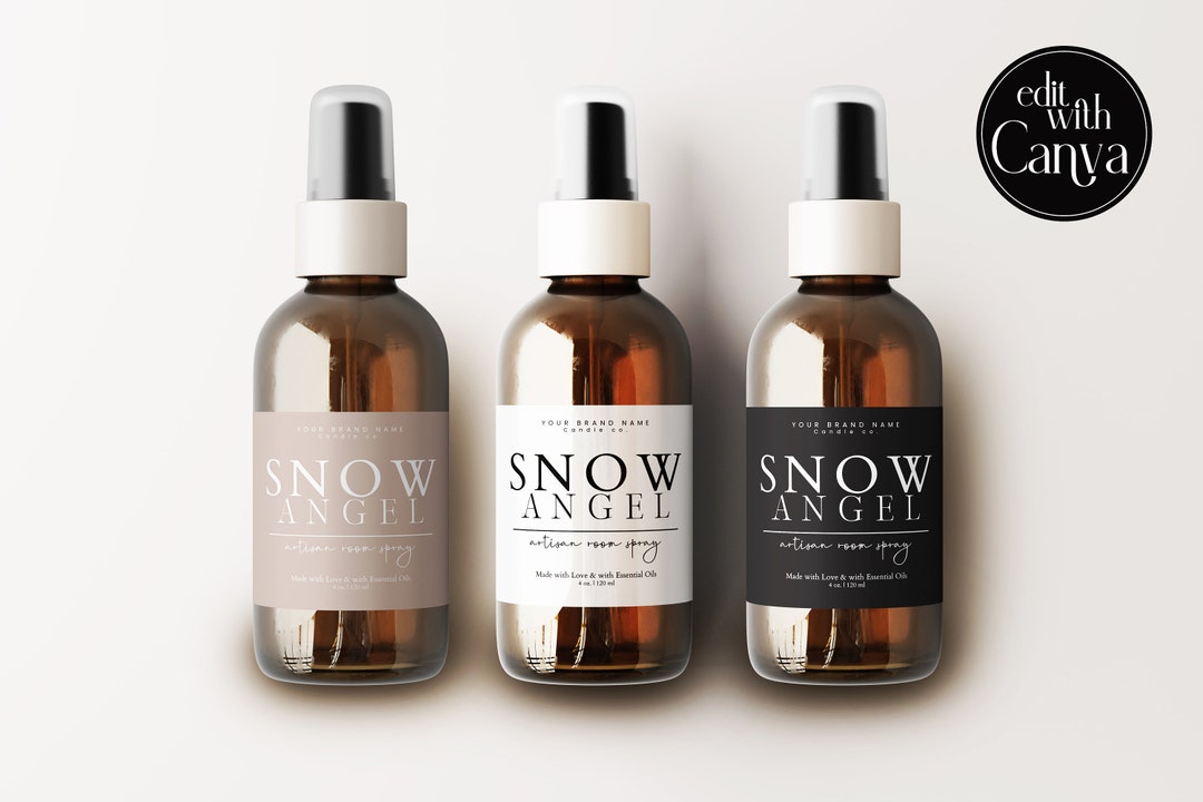 Editable Room Spray Label Template Canva, DIY Linen Spray Bottle Label ...