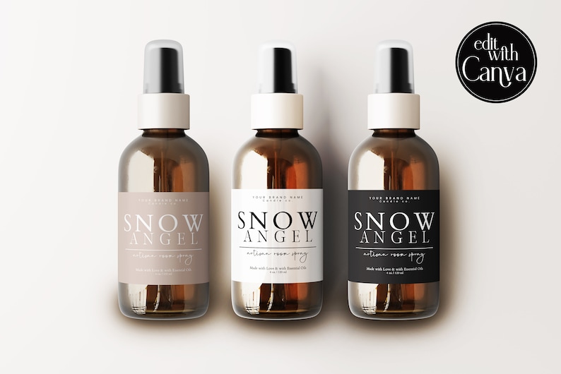 Editable Room Spray Label Template Canva, DIY Linen Spray Bottle Label ...