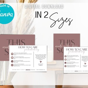 Handmade Soap Care Card Template, Editable Business Thank You Card ...