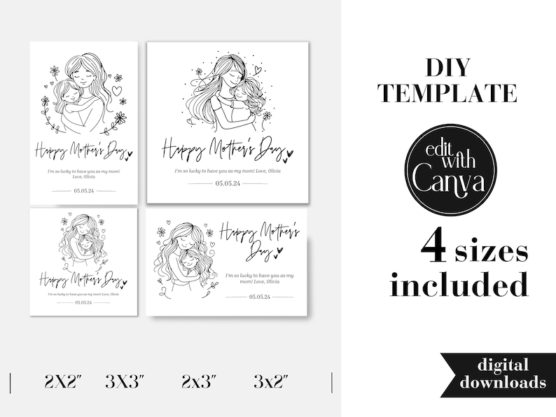 Editable Mothers Day Candle Label, Customizable Canva Template, DIY ...
