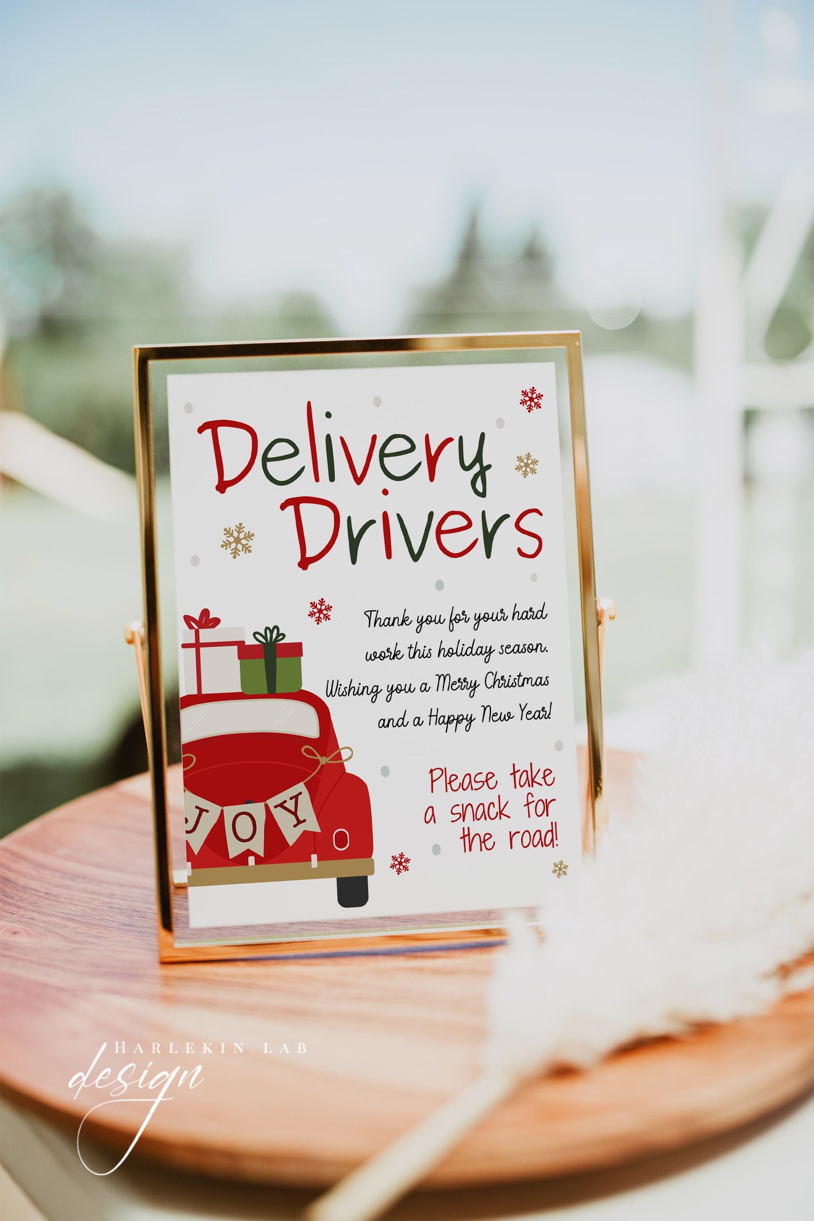 Editable Christmas Delivery Driver Thank You Sign, Holiday Deliver ...