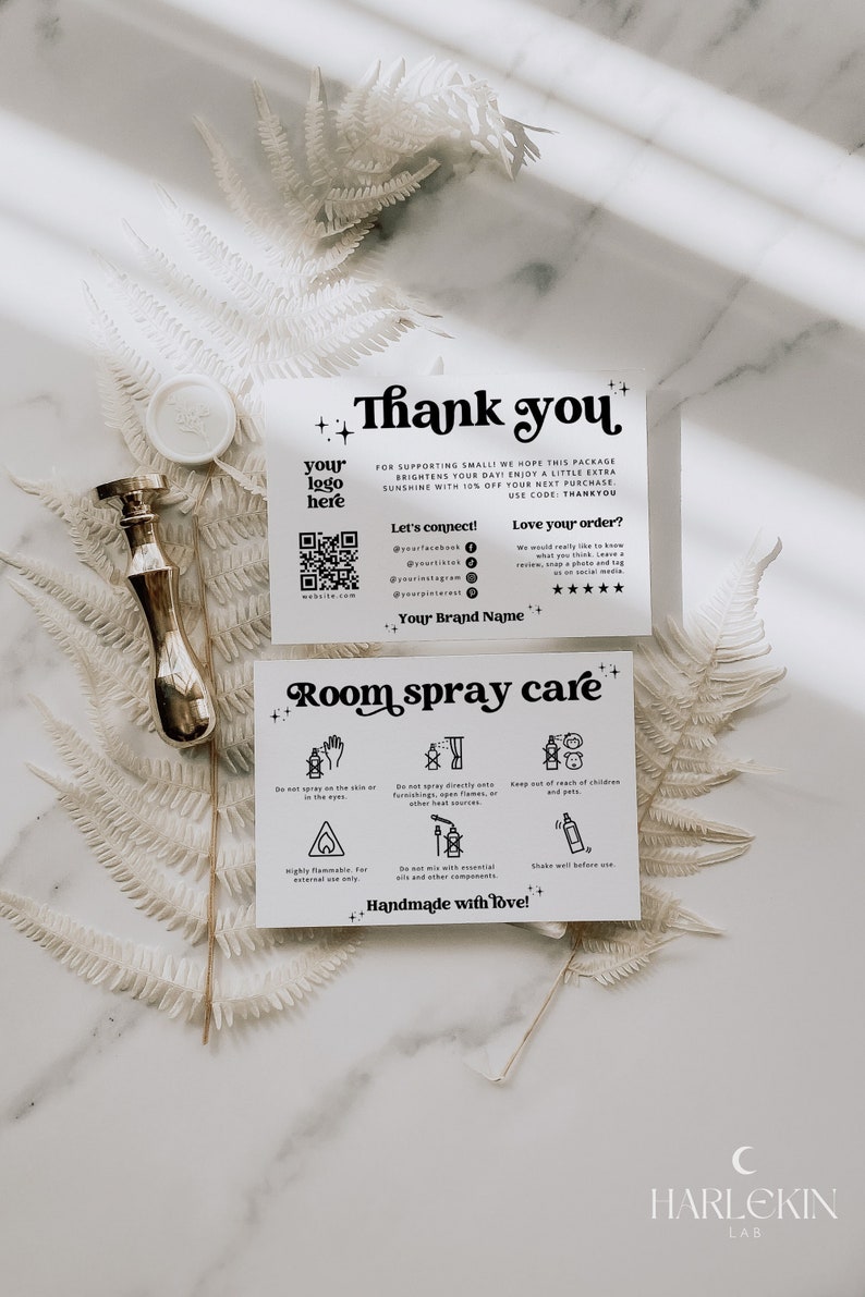 Editable Room Spray Care Card Template, DIY Air Freshener Spray ...