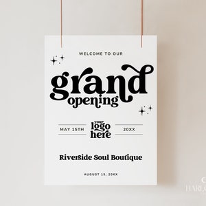 Modern Grand Opening Welcome Sign Template, DIY Printable Corporate ...