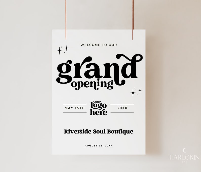 Modern Grand Opening Welcome Sign Template, DIY Printable Corporate ...