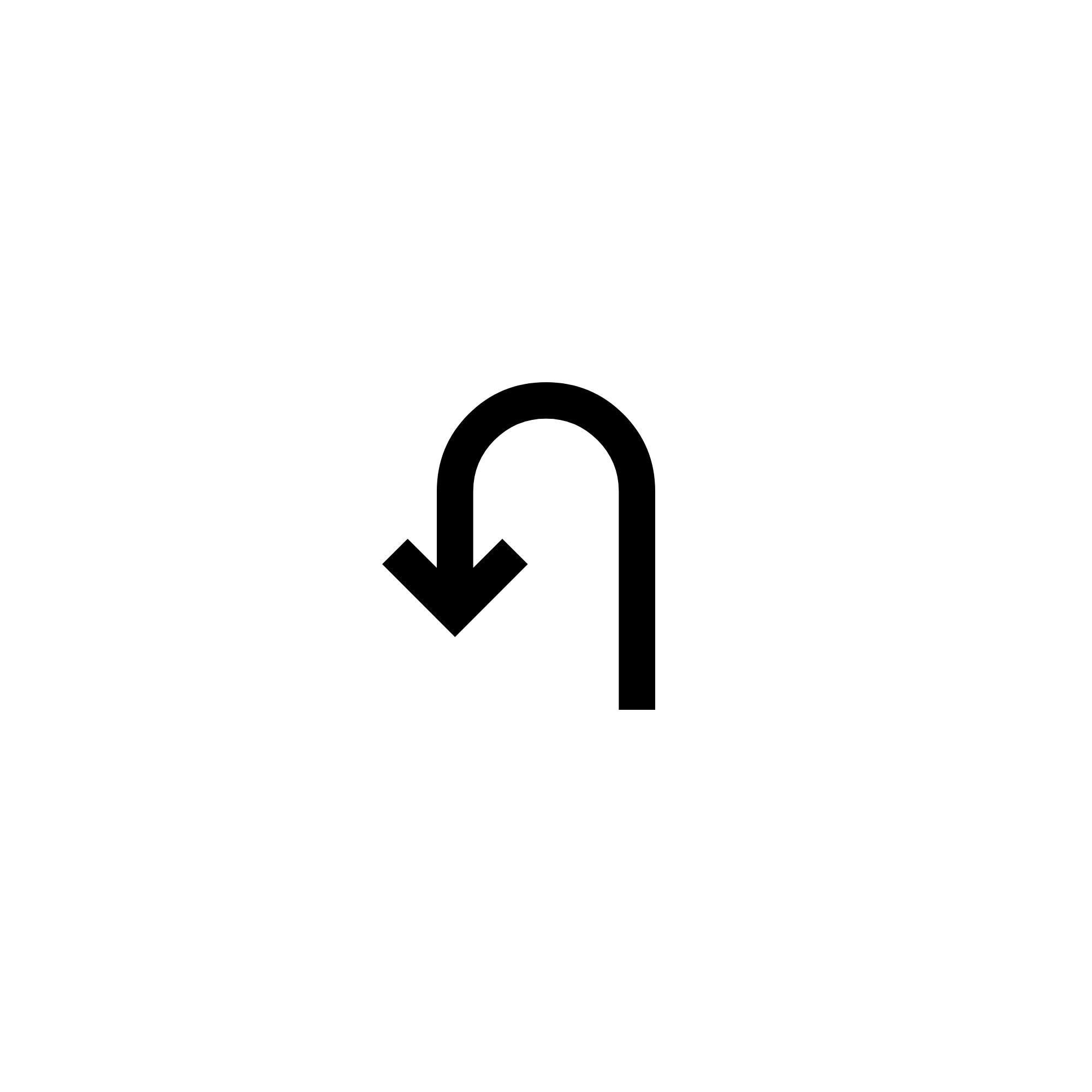 Simple U-turn Arrow Pointing Left Icon,u-turn Left Arrow Icon, U-turn ...