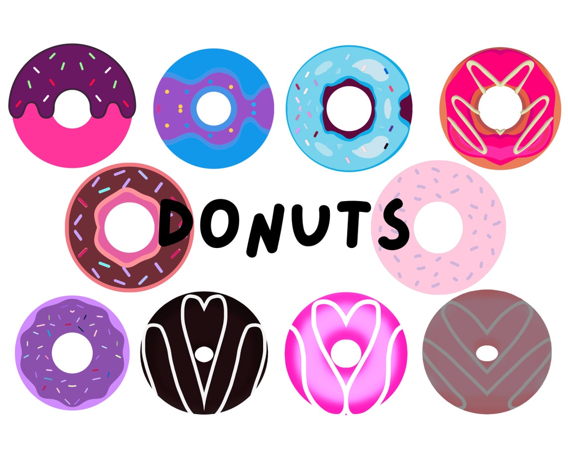 Donut Clipart, Donut Bundle, Donut PNG, Watercolor Donuts, Sprinkle ...