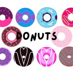 Donut Clipart, Donut Bundle, Donut PNG, Watercolor Donuts, Sprinkle ...