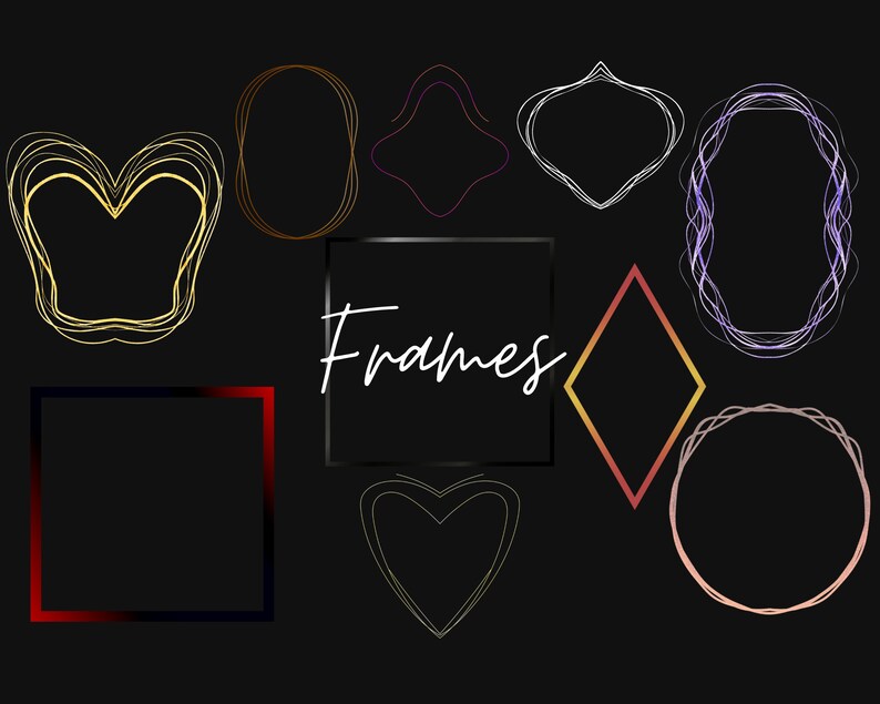 Frame Clipart, Frame Png, Frame Bundle, Frames Clip Art, Round Frame, Rectangle Frame,square ...