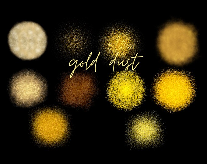 Gold Dust Clipart, Gold Glitter Dust Overlay, Pixie Dust, Fairy Dust ...