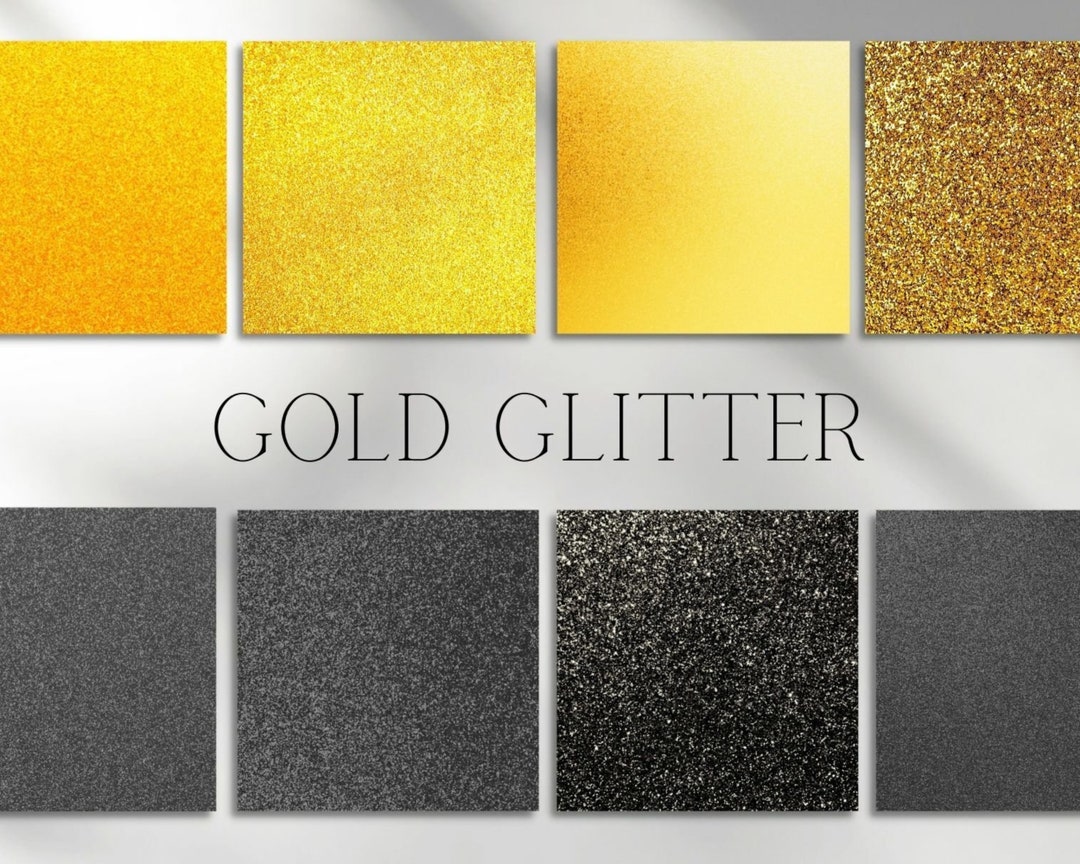 Gold Glitter Papers, Digital Glitter, Golden and Silver Glitter ...