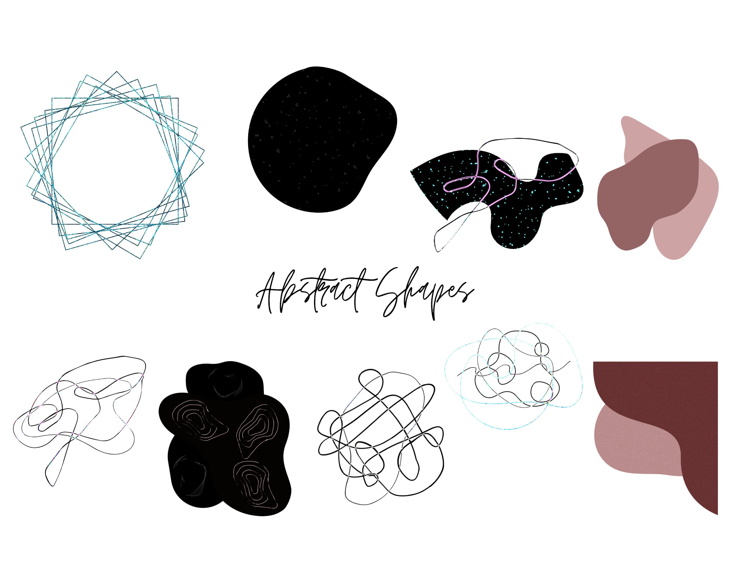 Abstract Shapes Clipart, Abstract Organic Elements, Abstract Elements ...