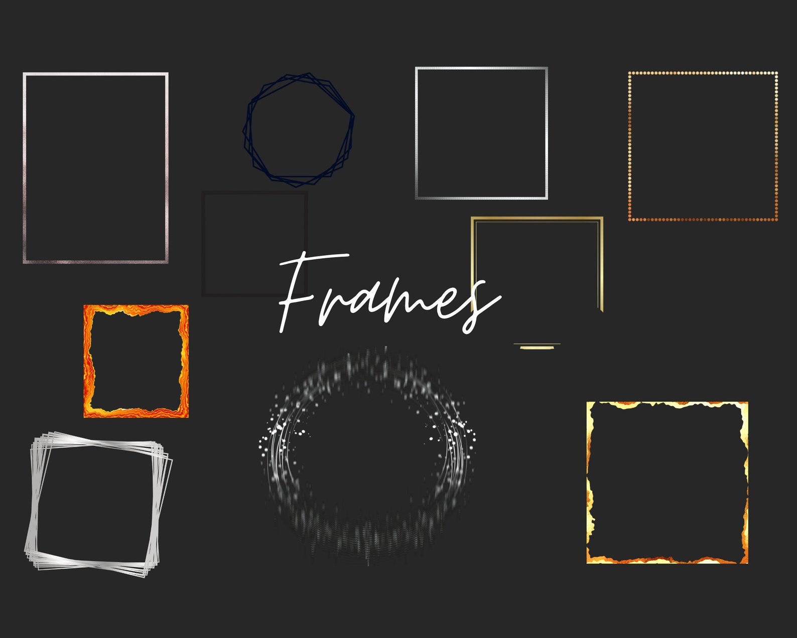 Frame Clipart, Frame Png, Frame Bundle, Frames Clip Art, Round Frame ...