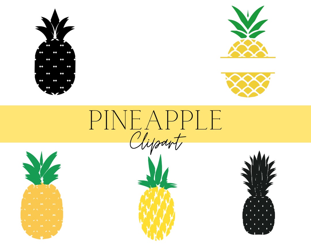 Pineapple Png Bundle, Pineapple Clipart, Pineapple Print, Black ...
