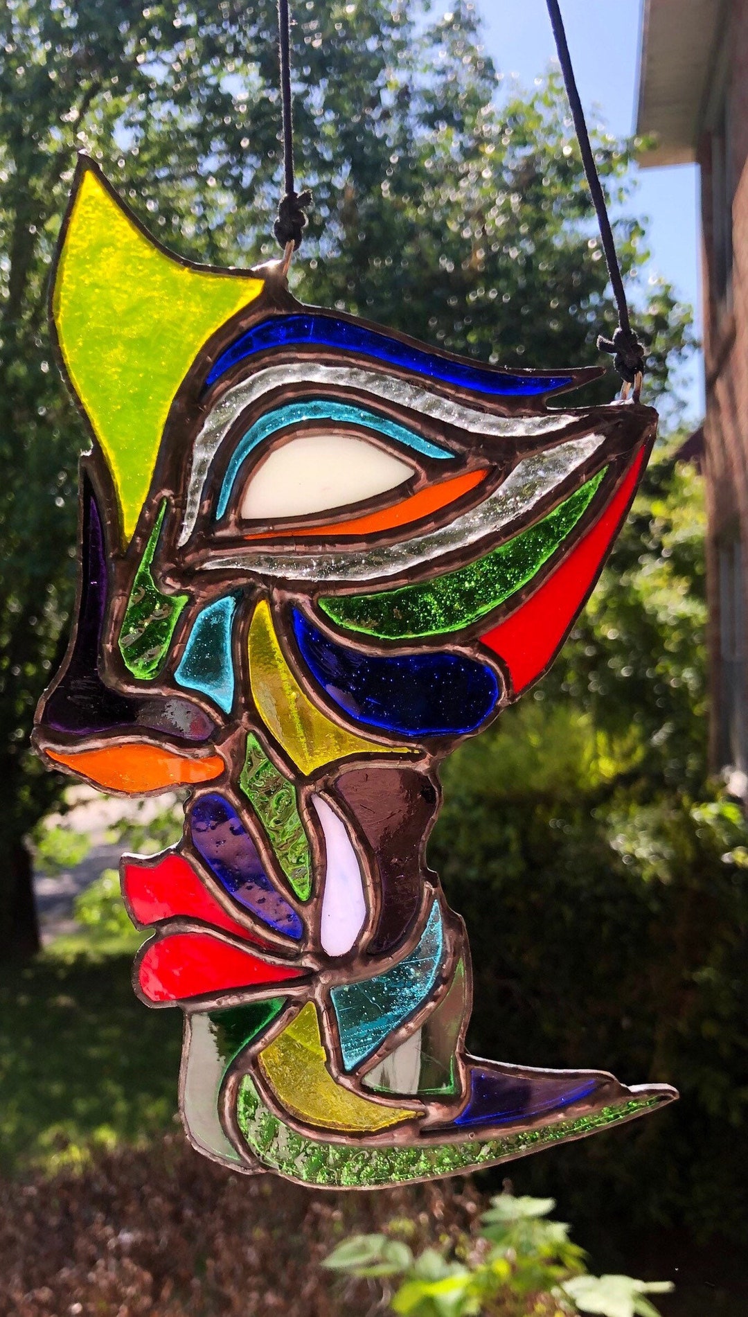 Stained Glass Colorful Face - Etsy