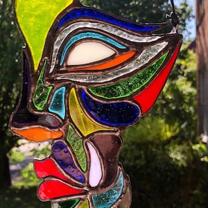 Stained Glass Colorful Face - Etsy