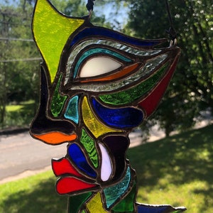 Stained Glass Colorful Face - Etsy