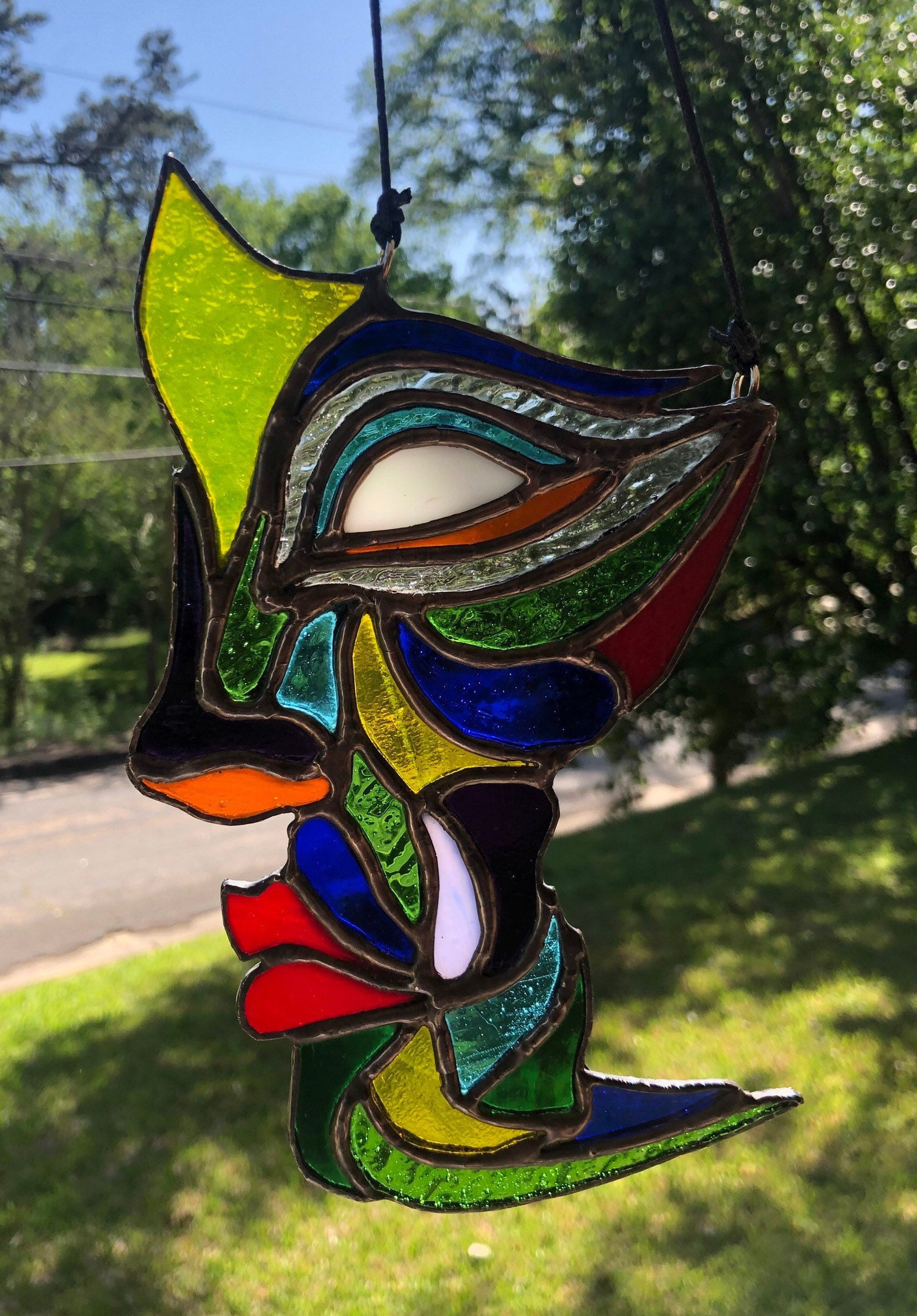 Stained Glass Colorful Face - Etsy