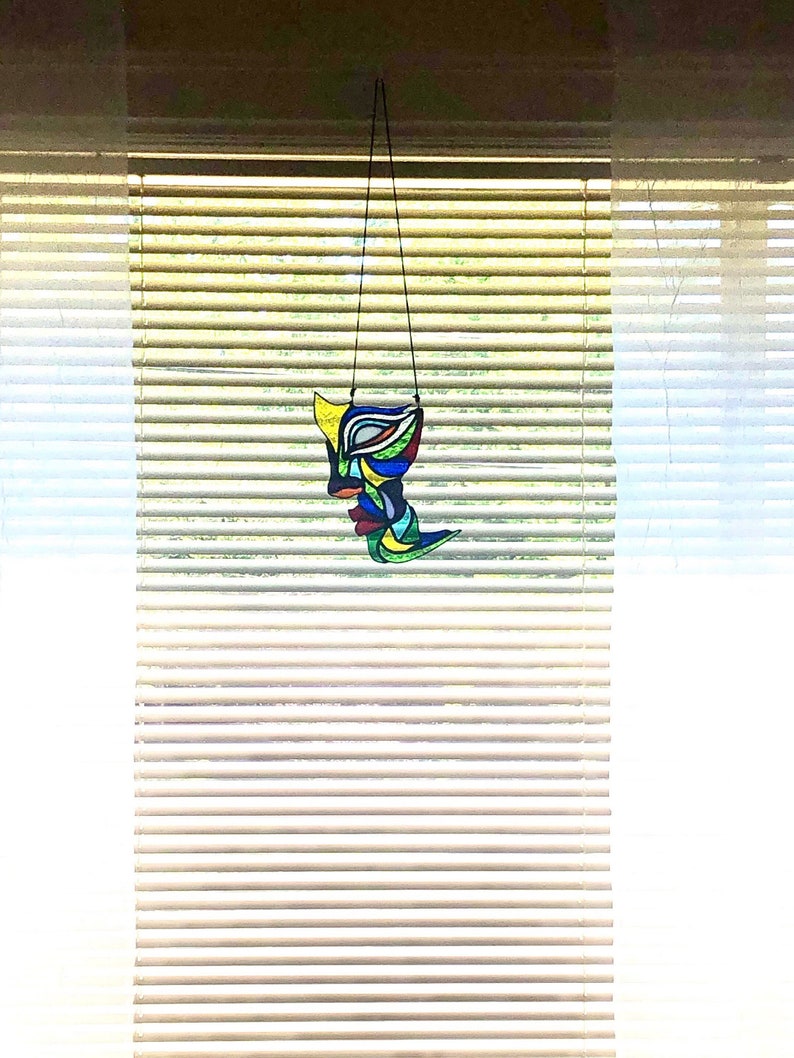 Stained Glass Colorful Face - Etsy