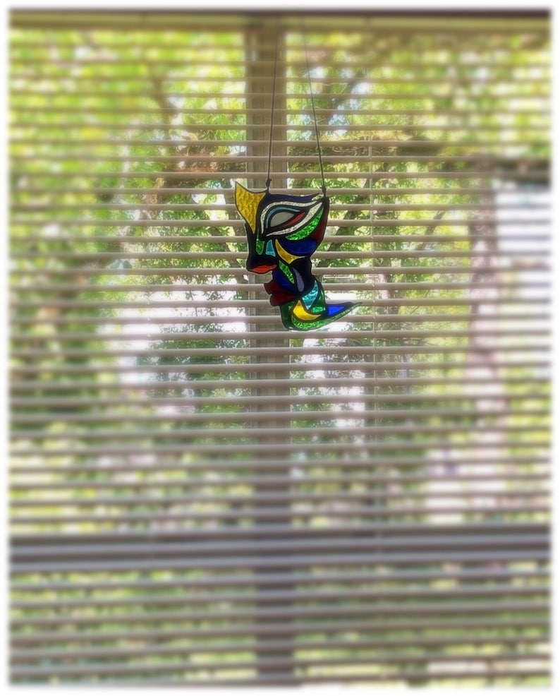 Stained Glass Colorful Face - Etsy