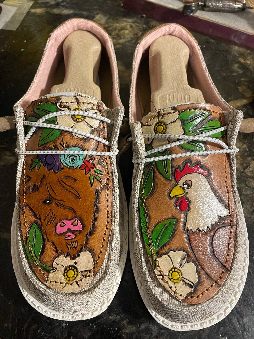 Custom Tooled Hey Dude Shoe Toppers. - Etsy
