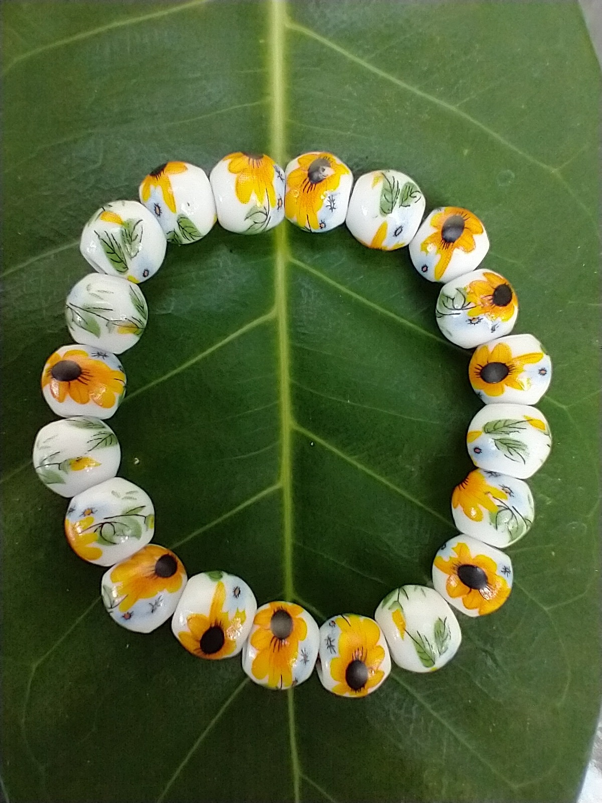 Beaded Sunflower Bracelet - Etsy