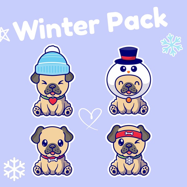 Pug Sticker Pack - Etsy