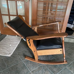 Antique Oak Morris Style Arts and Crafts Reclining Rocker - Etsy