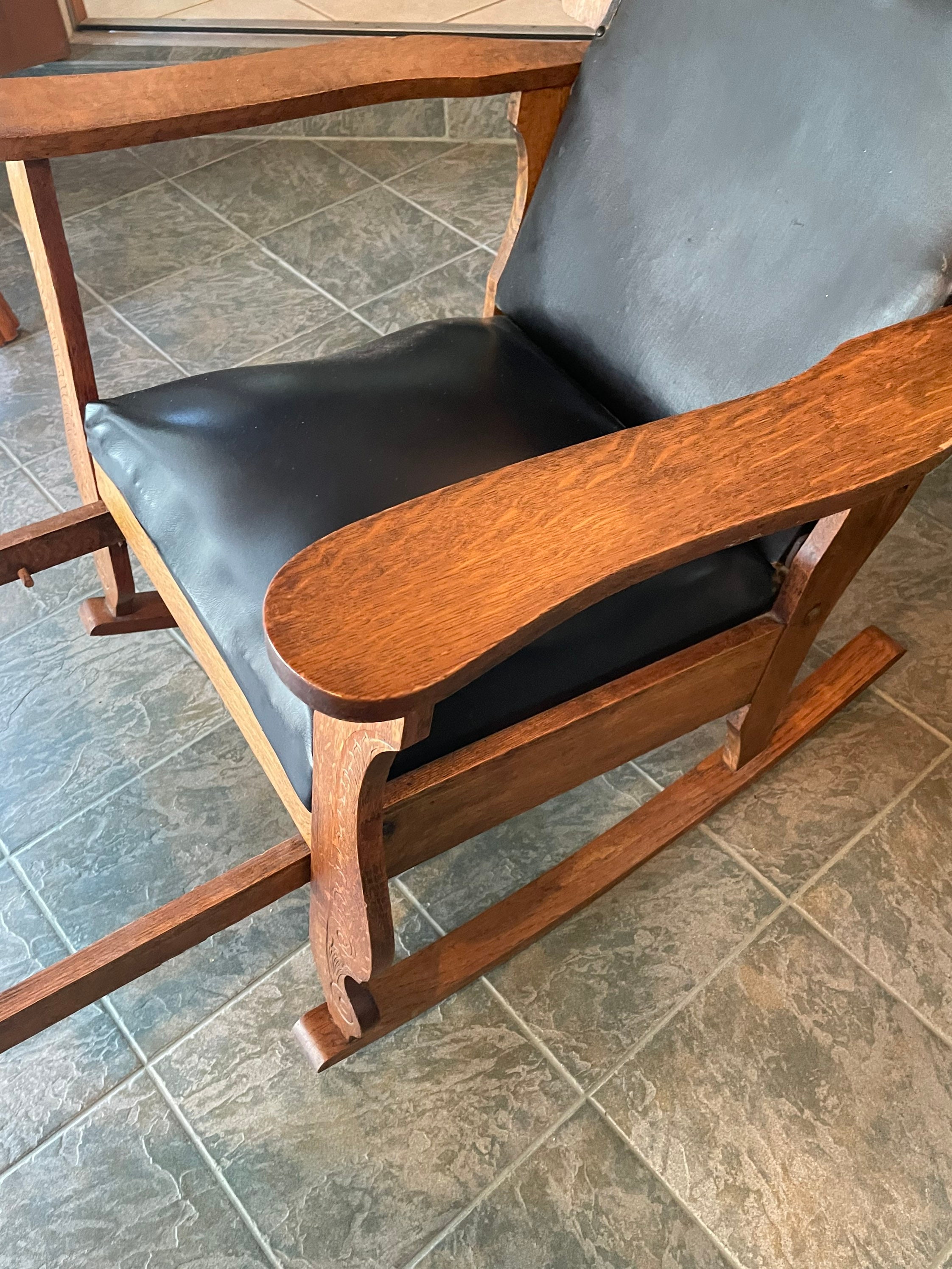 Antique Oak Morris Style Arts and Crafts Reclining Rocker - Etsy