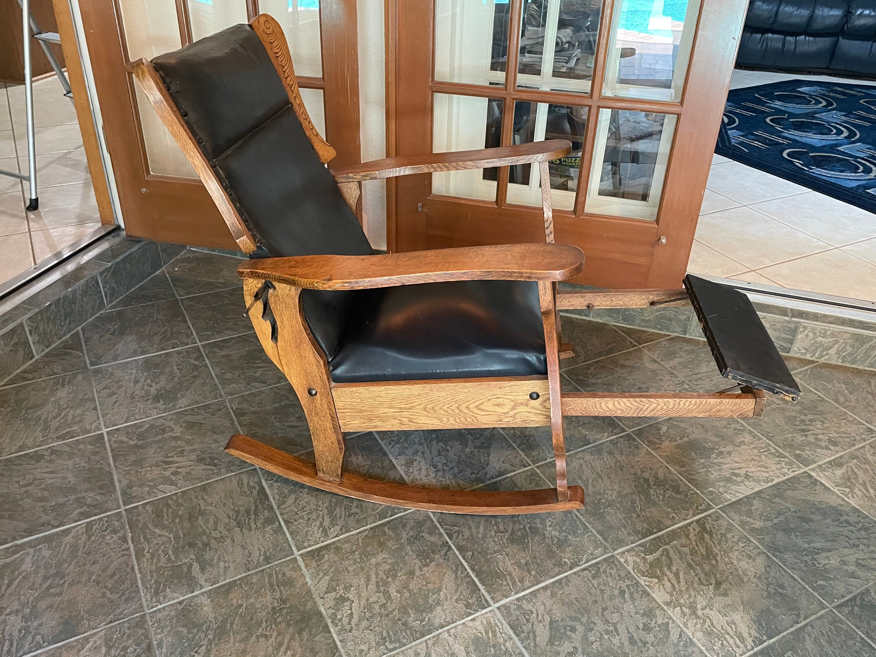 Antique Oak Morris Style Arts and Crafts Reclining Rocker - Etsy