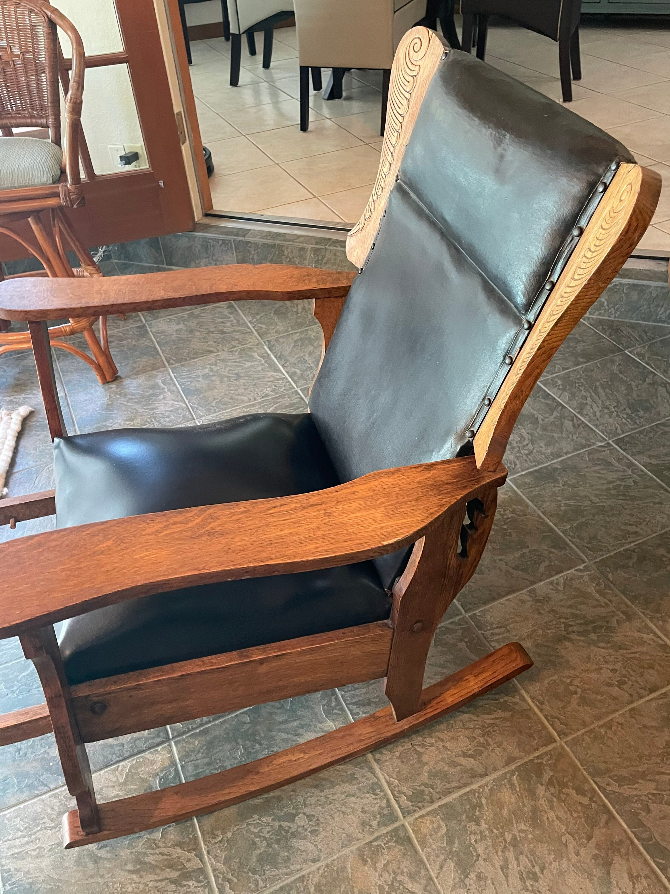 Antique Oak Morris Style Arts and Crafts Reclining Rocker - Etsy