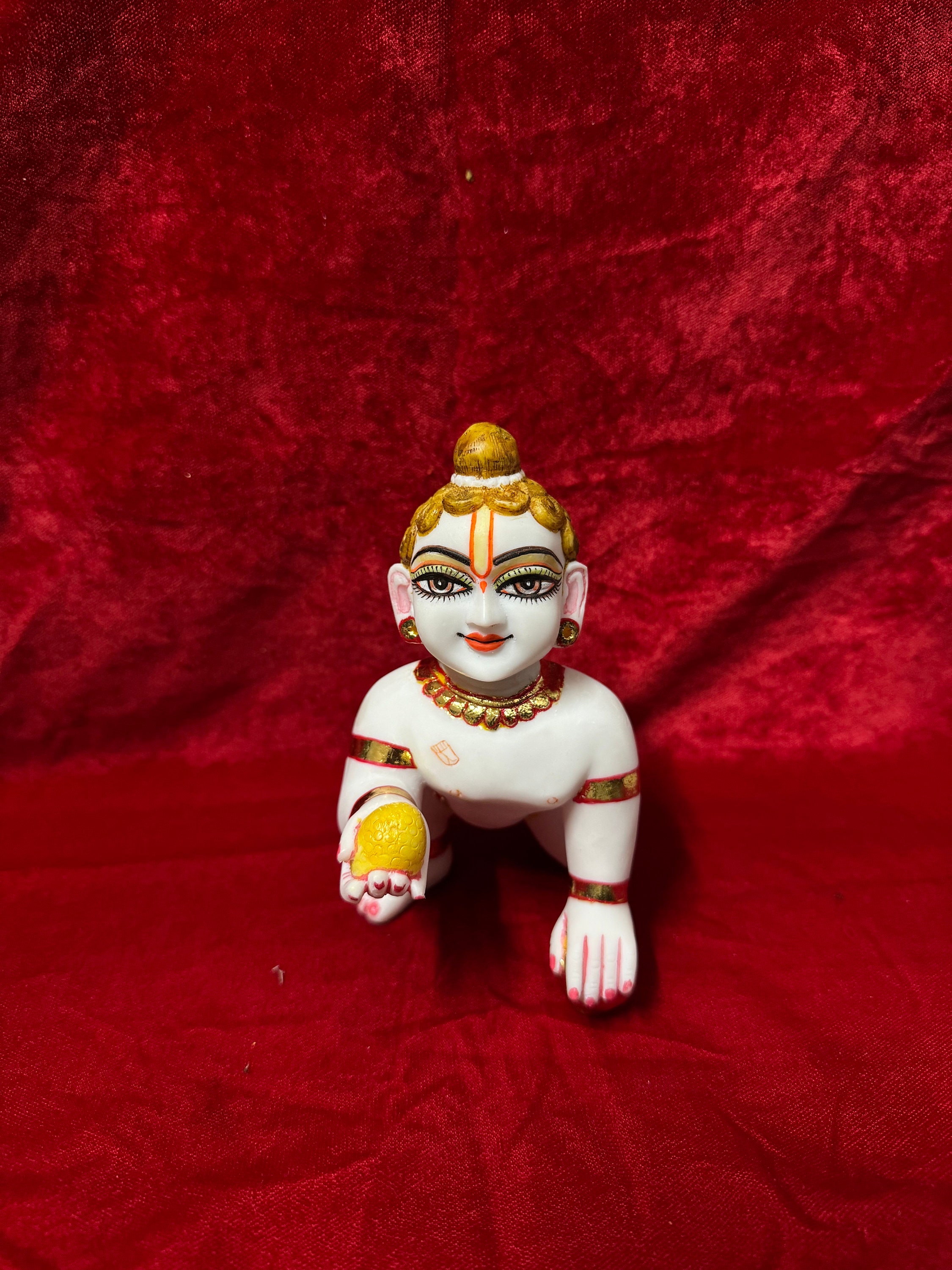 Laddu Gopal Idol, White Marble Dust Krishna Statue, 6 Inch - Etsy